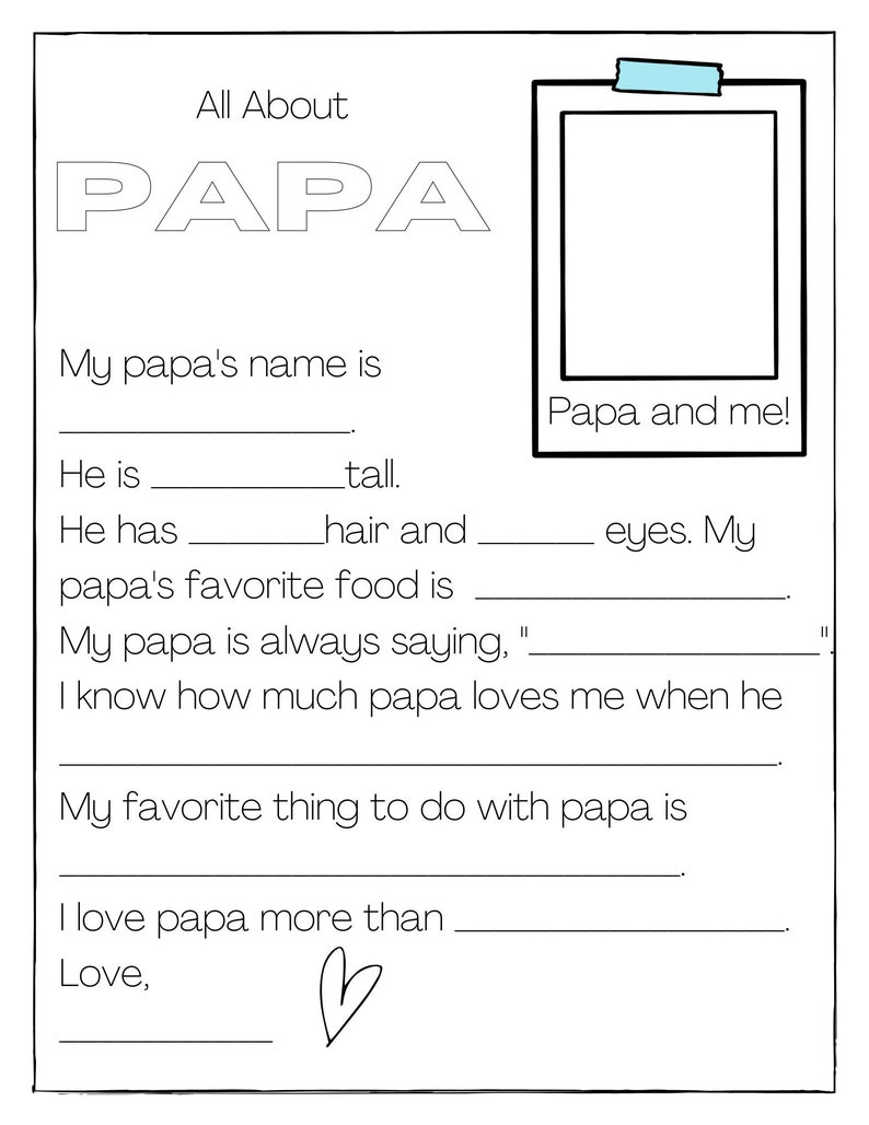 Happy Birthday Papa or Father's Day Digital Download | All About Papa ...