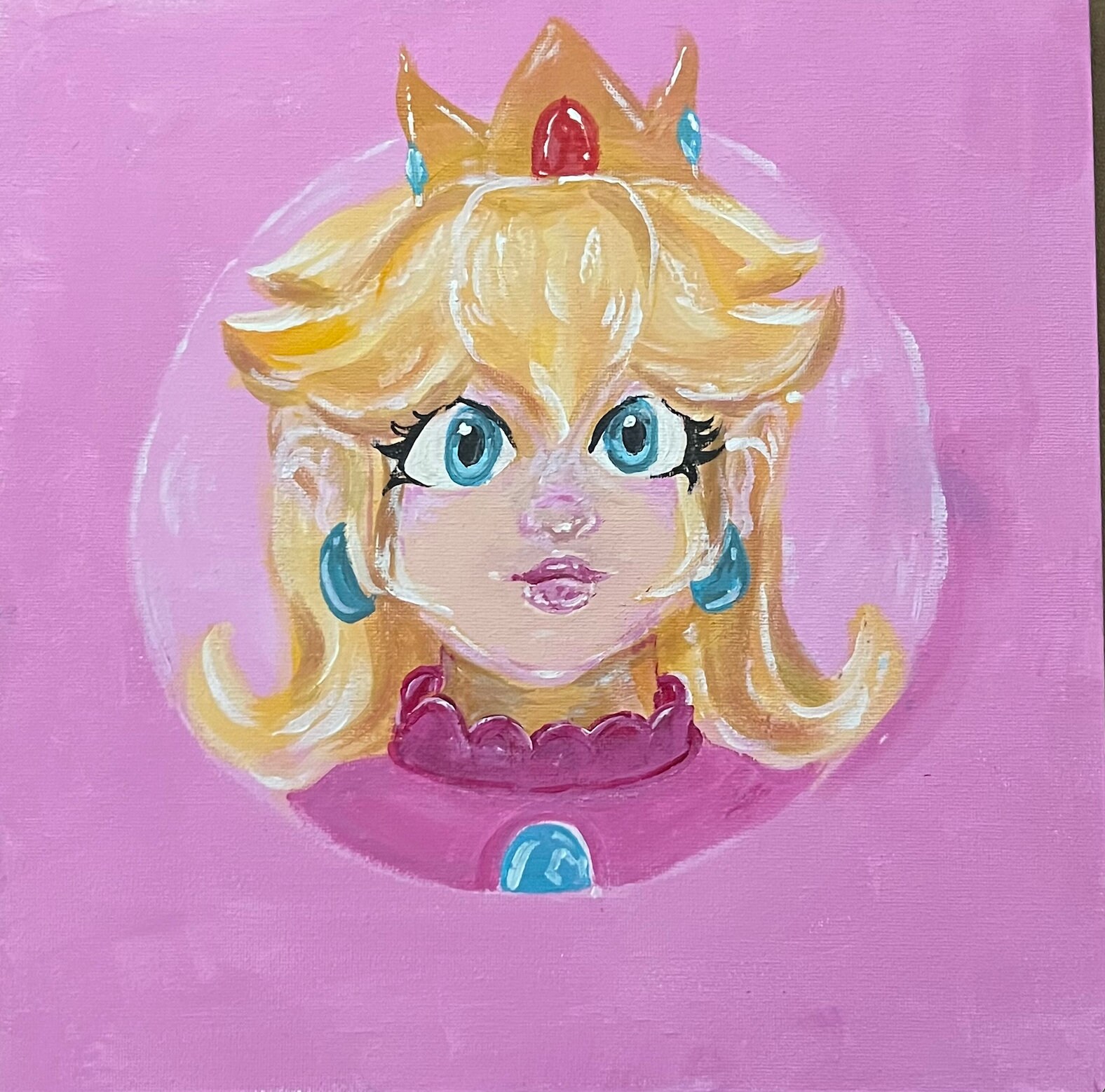 Princess Peach Painting ORIGINAL - Etsy