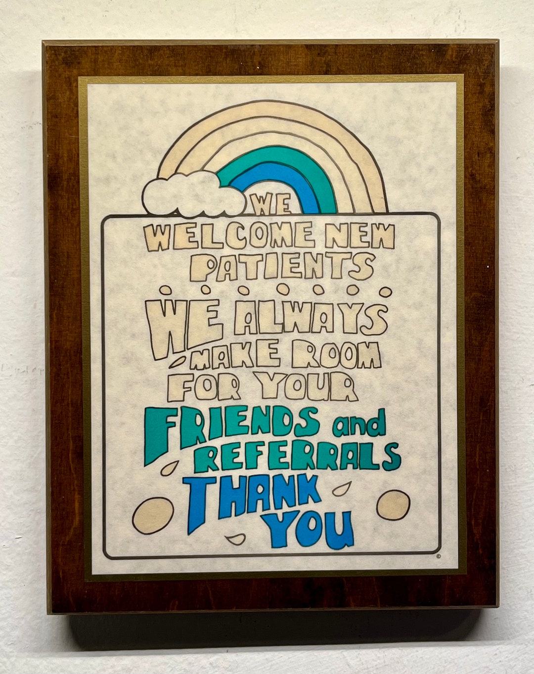 Vintage 1970s Wood Welcome Sign for Medical Doctors Healthcare Office ...