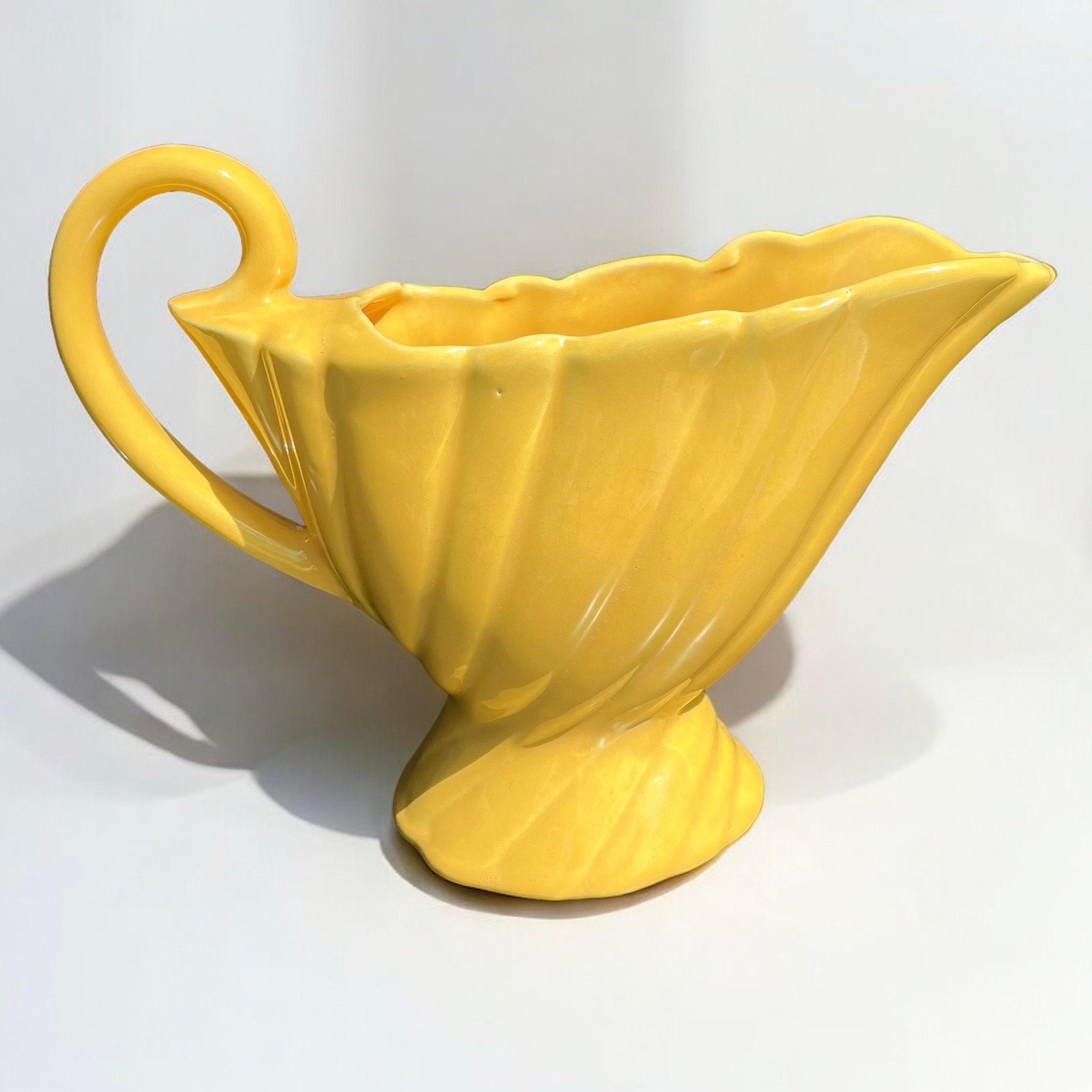 Vintage 1930s BAUER Cal-art Pottery Yellow Swirl Vase Pitcher Gravy ...
