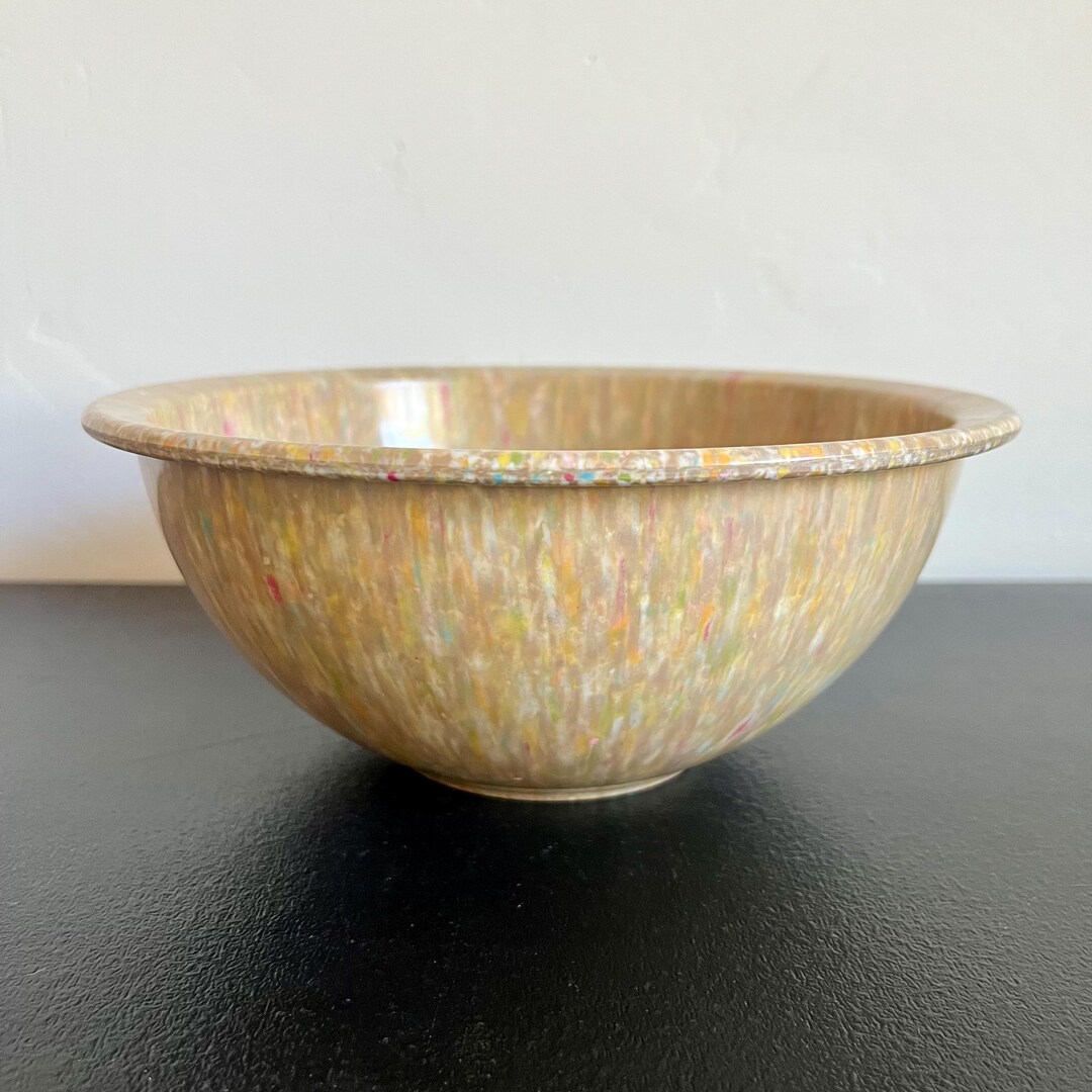 Vintage Brookpark Confetti Mixing Bowl 8" Melamine Beige Splatter ...