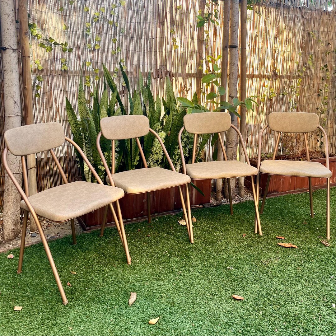 Vintage 1950s Folding Chairs Hamilton Cosco MCM Atomic Space Age Beige ...
