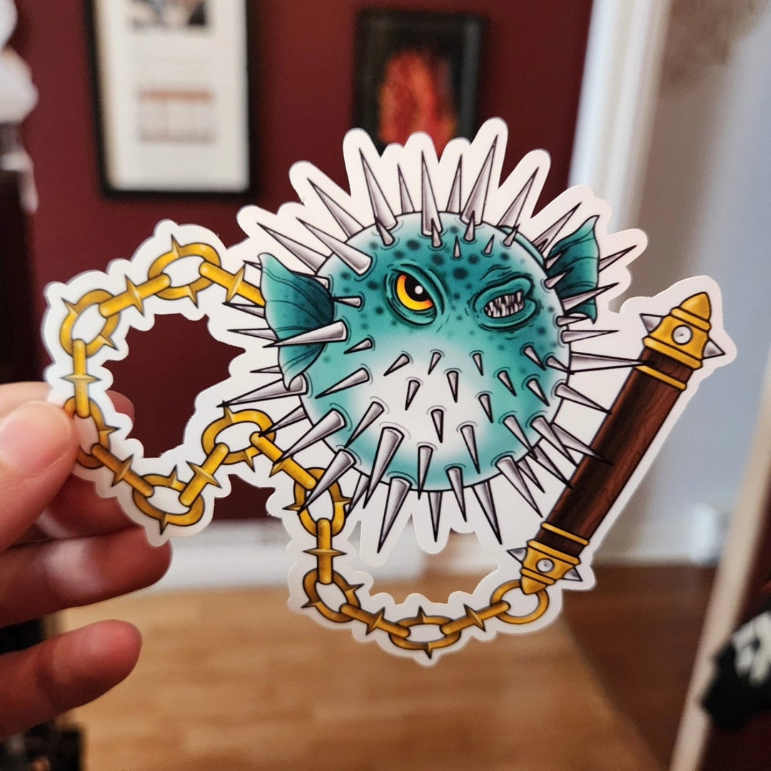 Sticker Puffer Fish Flail - Etsy