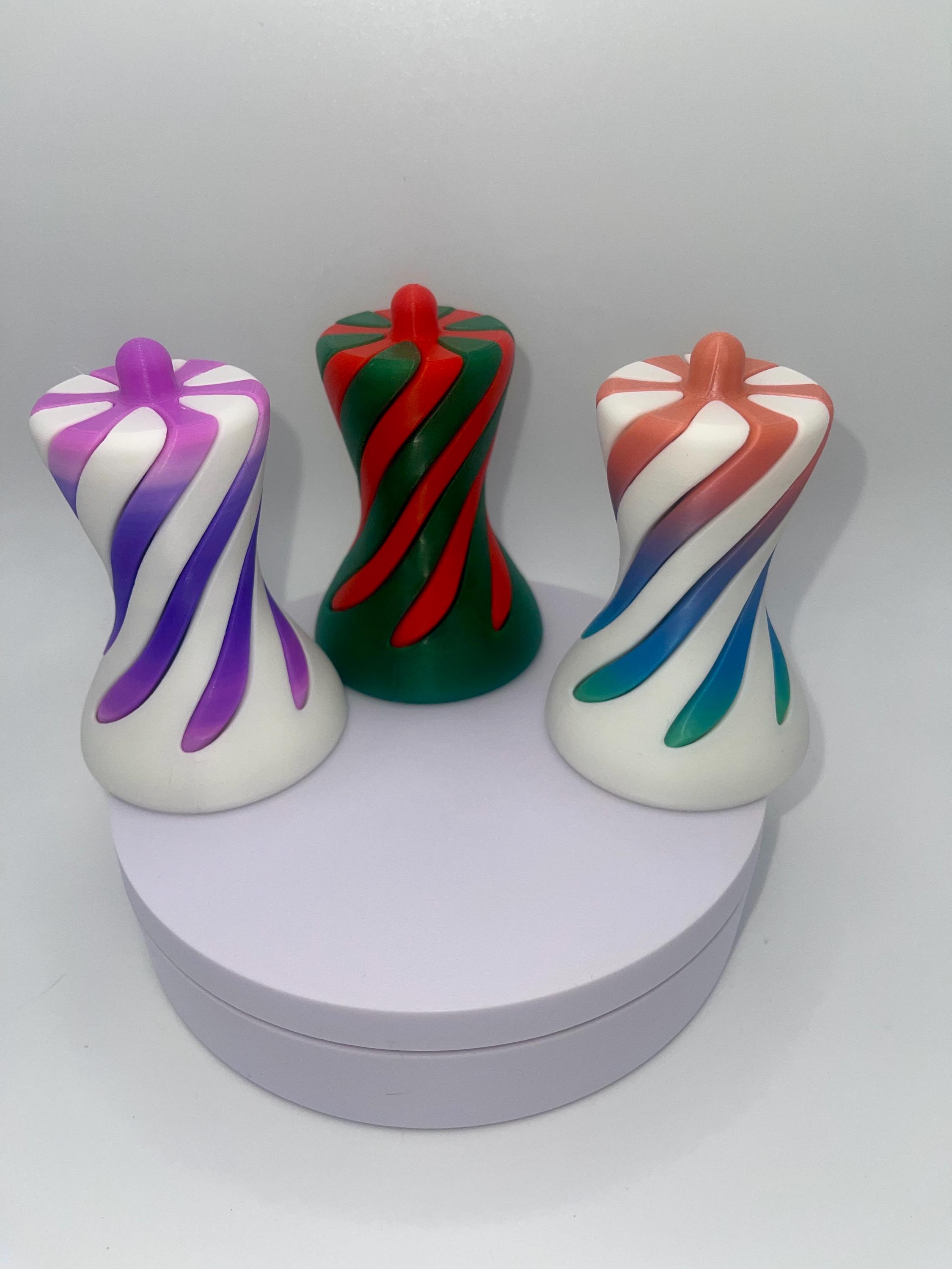 Spiral Pass Through Fidget Cone - 3D Printed - Christmas Fidget Sensory ...
