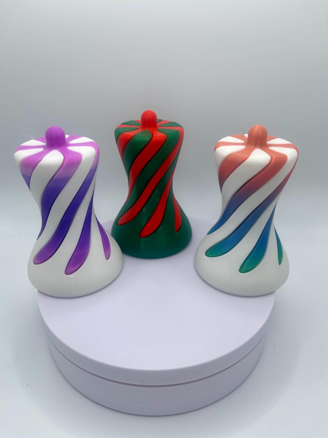 Spiral Pass Through Fidget Cone - 3D Printed - Christmas Fidget Sensory ...