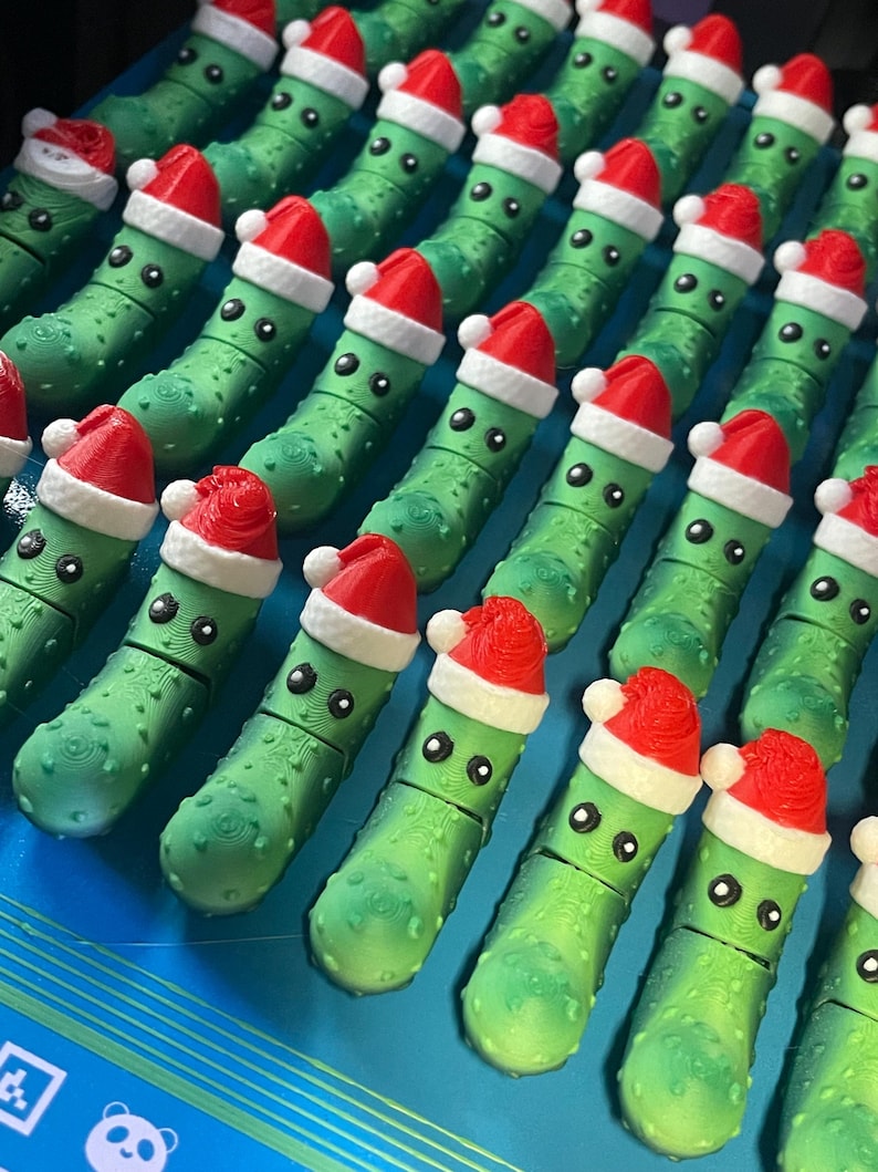 Santa Pickle Ornament Keychain Charm - Fidget Sensory - 3D Printed ...