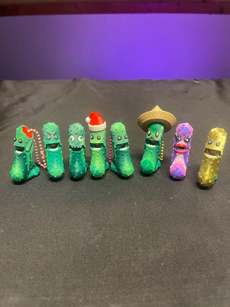 Pickle Fidget Toy: Sensory Keychain Backpack Charm - 3D Printed Pickle ...