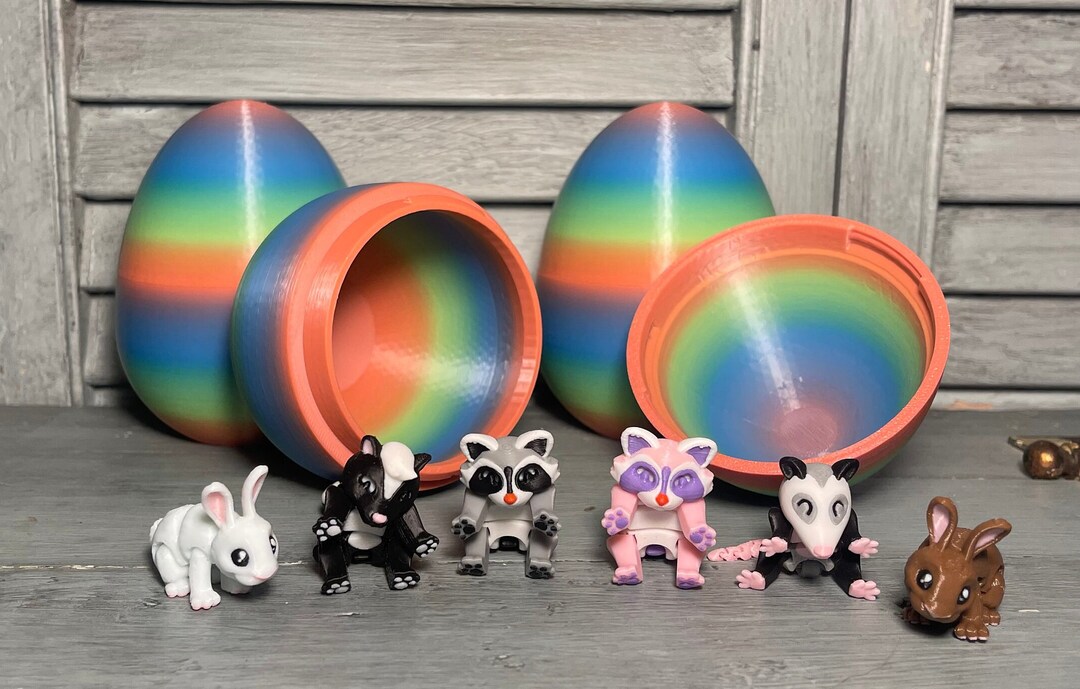 Easter Baby Critter Gift Set 6 Babies and Egg House 3D Printed Trash ...