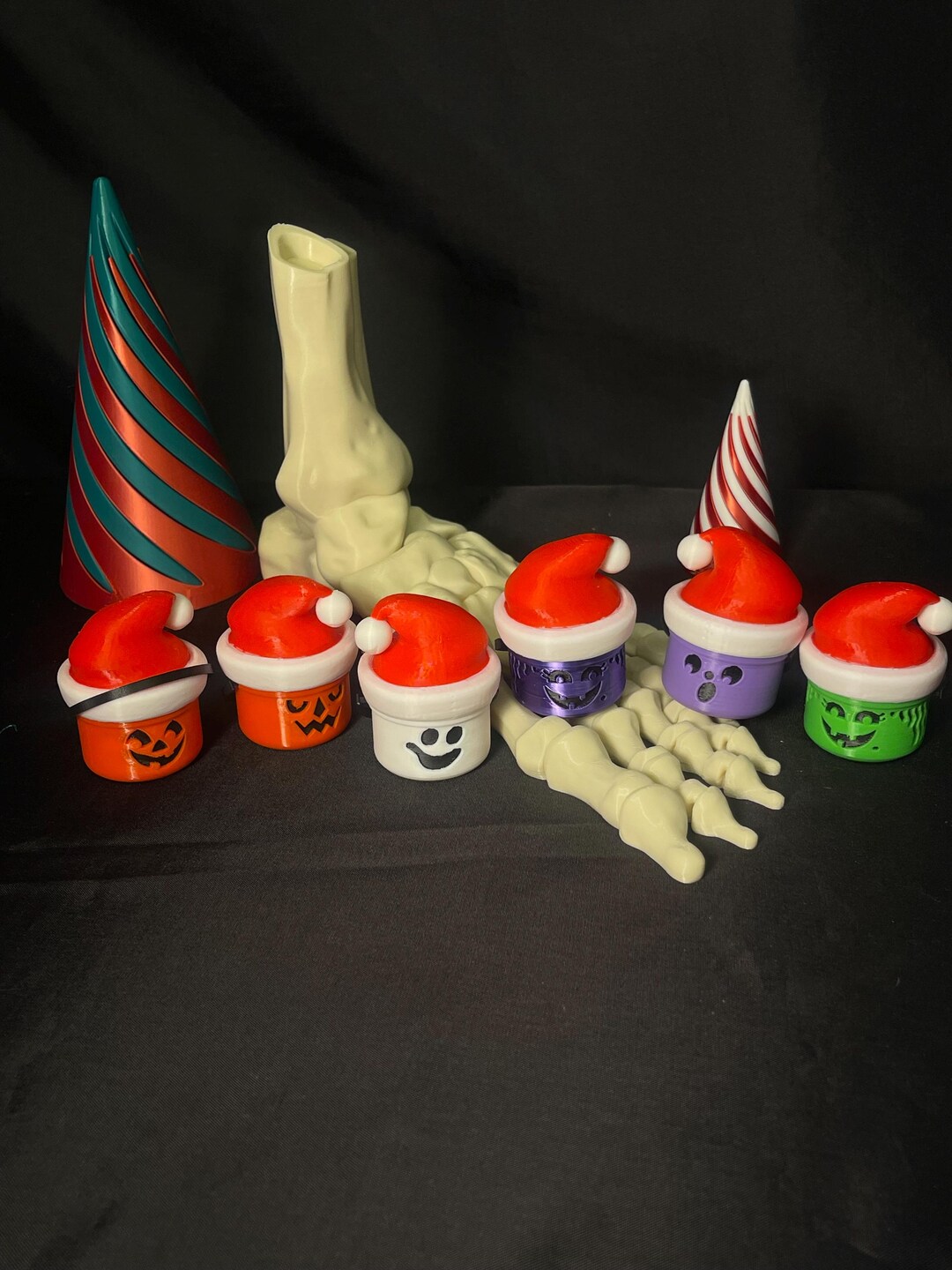 Santa Hat Boo Buckets: 3D Printed Halloween Decor, Stocking Stuffer - Etsy
