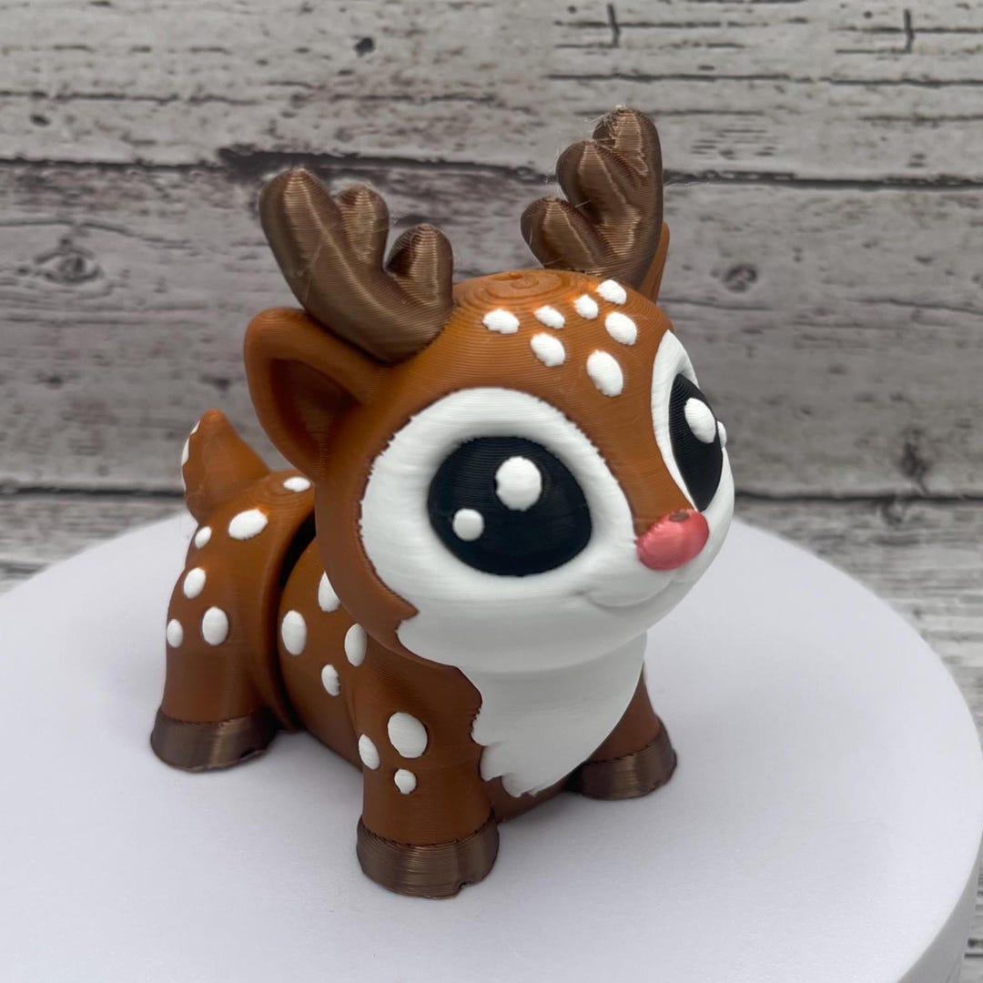Chubby Rudolph the Red Nosed Reindeer – 3D Printed Christmas Desk ...