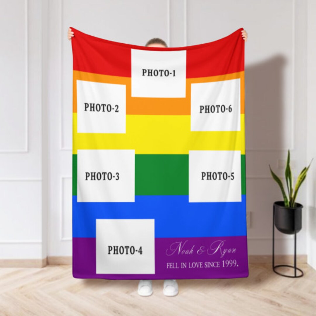 Personalized LGBT Gift With Own Photos LGBT Pride Blanket - Etsy