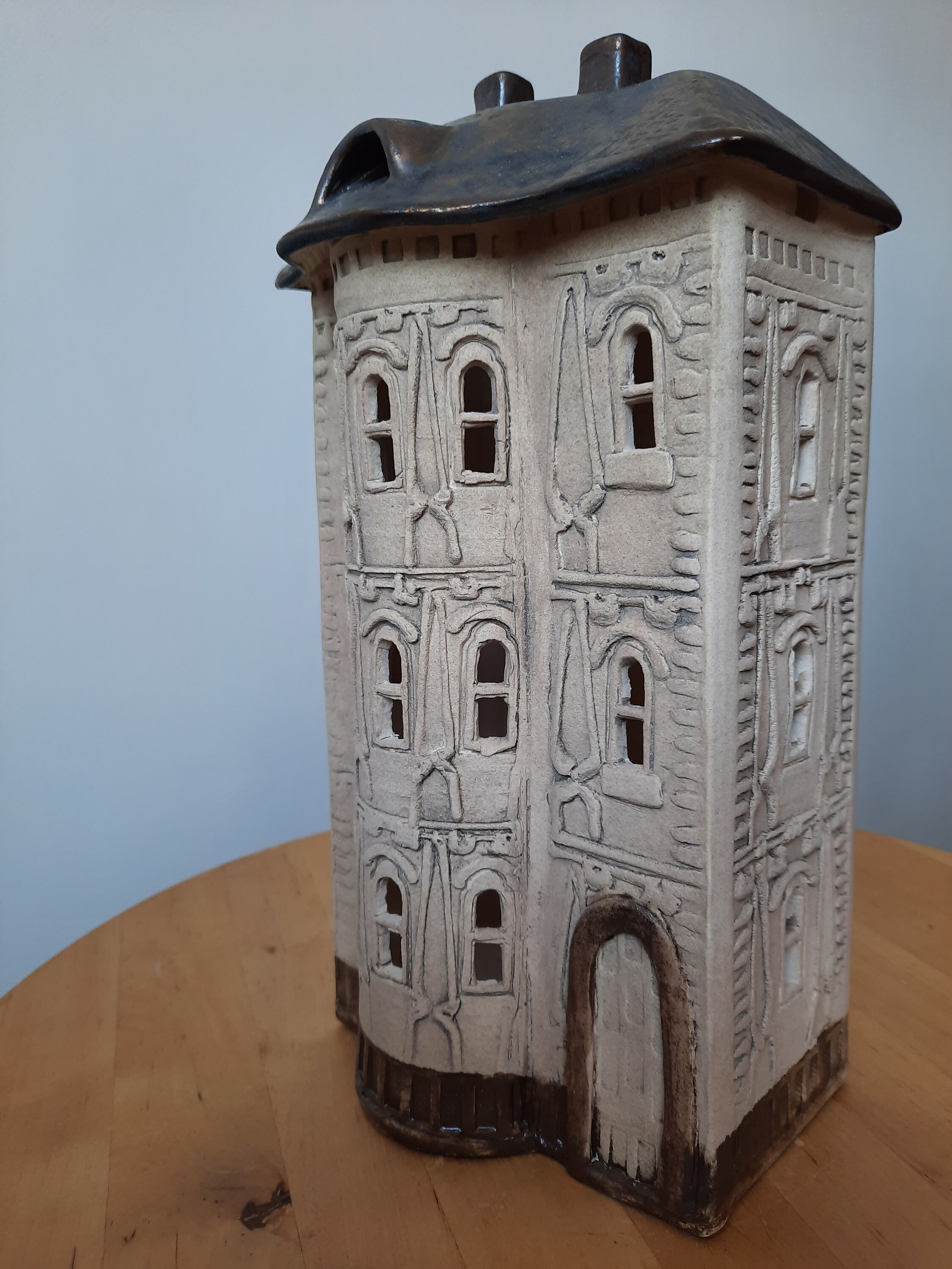 Ceramic Victorian House in Beige Color Tea Light Holder - Etsy