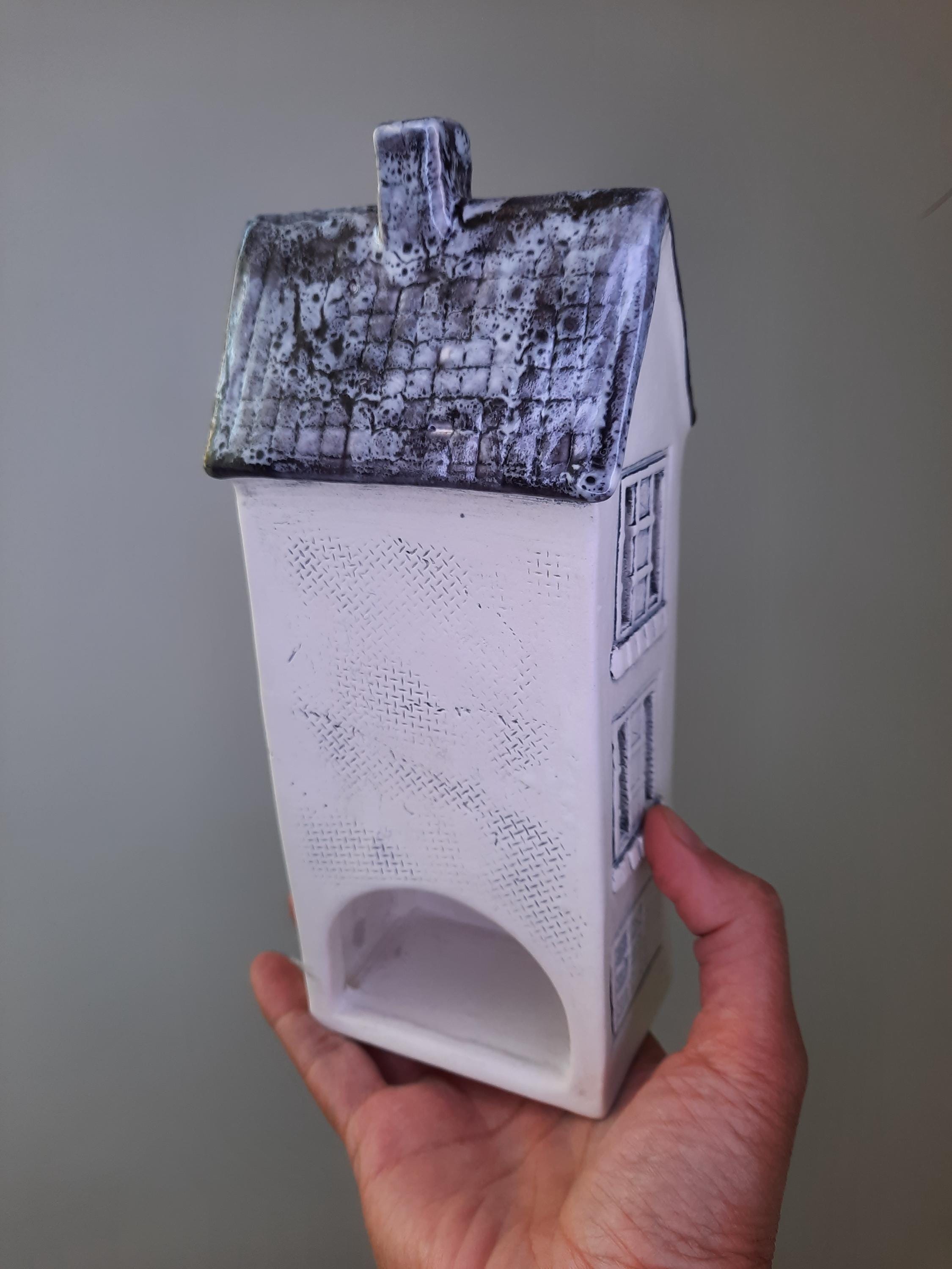 Ceramic Cottage Tea Light Holder Tiny House - Etsy