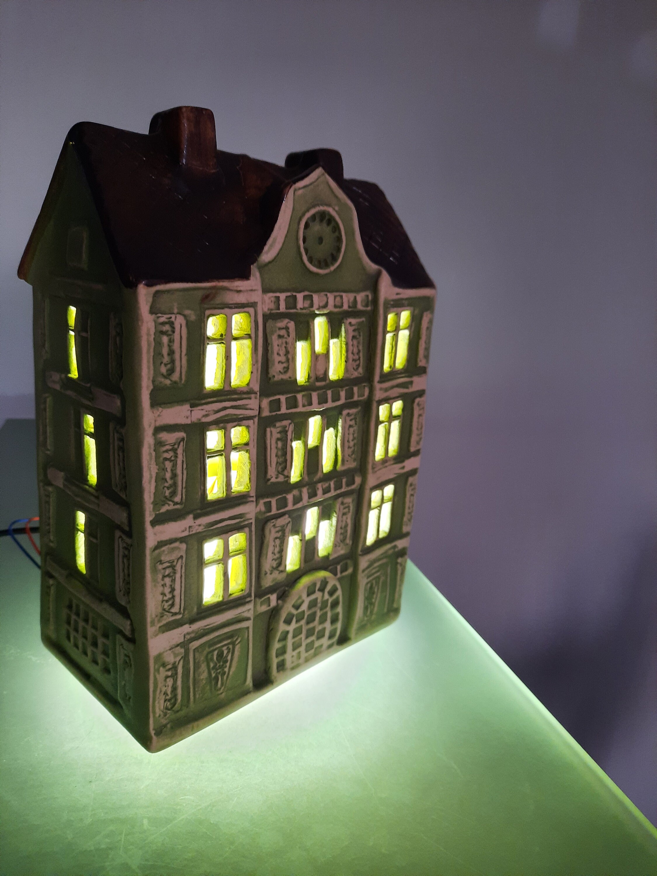 Green Ceramic House Historical Building Lighted House House - Etsy