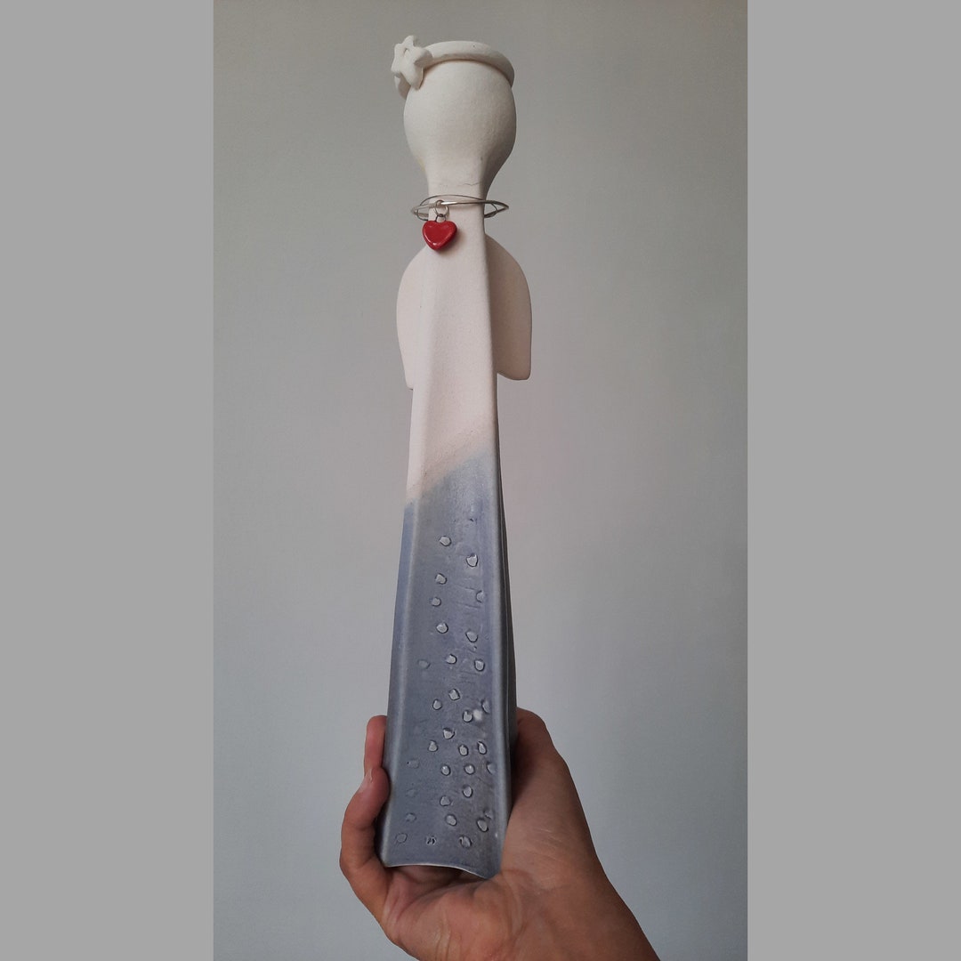 Candlestick Angel Figurine Tall Ceramic Candle Holder - Etsy