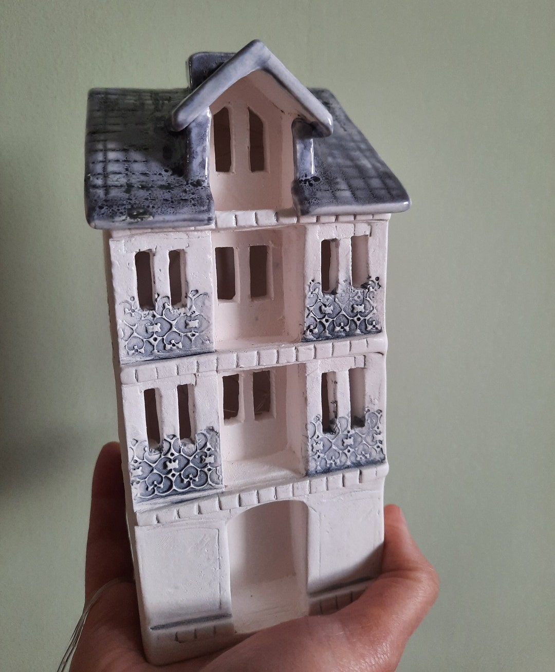 Mini Ceramic House in White Color Tea Light Candle Holder - Etsy