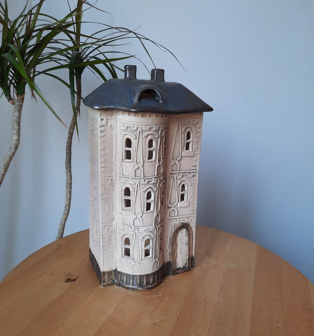 Ceramic Victorian House in Beige Color Tea Light Holder - Etsy