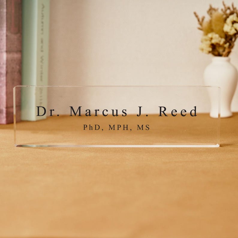 Phd Graduation Gift Desk Name Plate, Custom Acrylic Name Sign ...