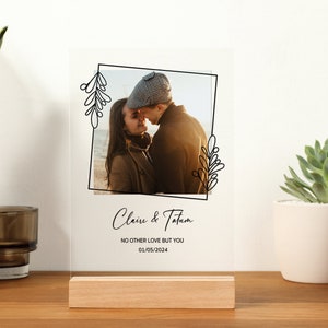 Personalized LED Photo Plaque Night Light | Custom Couple Photo Plaque ...