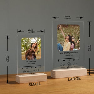 Personalized LED Song Plaque With Stand | Custom Music Night Light ...