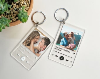 Personalized Song Keychain | Custom Photo Music Keychain | Personalized ...