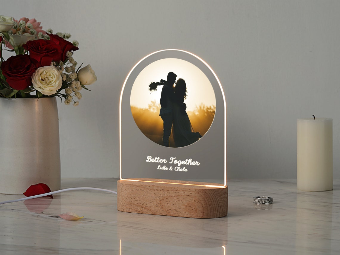Custom LED Photo Acrylic Plaque With Stand | Personalized Picture ...