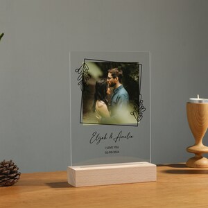 Personalized LED Photo Plaque Night Light | Custom Couple Photo Plaque ...