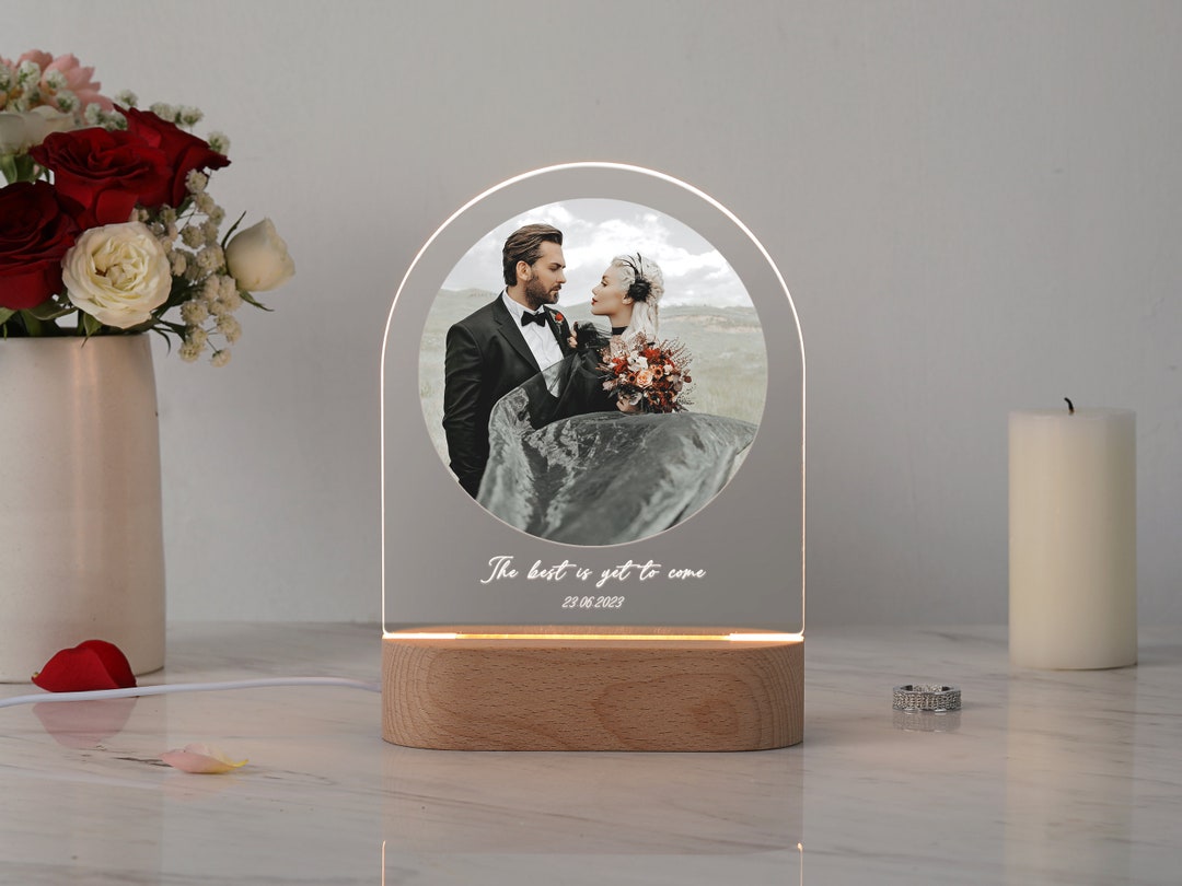 Custom LED Photo Acrylic Plaque With Stand | Personalized Picture ...
