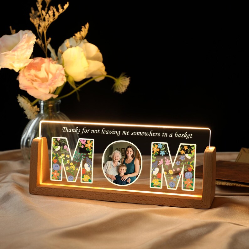 Personalized Photo Night Light, Mother Gifts, Birthday Gift for Mom ...