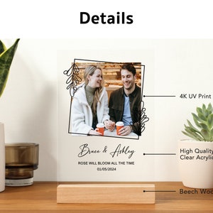 Personalized LED Photo Plaque Night Light | Custom Couple Photo Plaque ...
