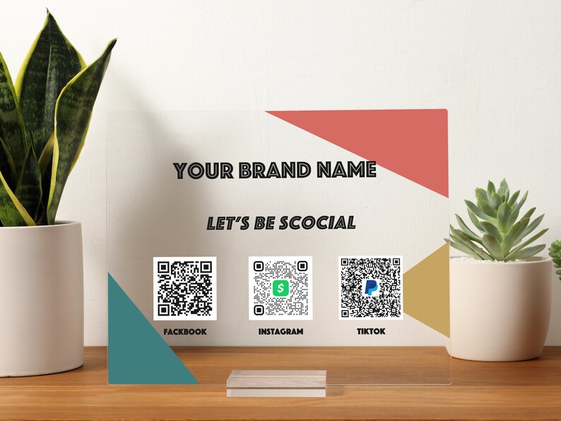Multi QR Code Sign Payment Business Social Media Sign - Etsy