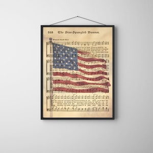 The Star Spangled Banner Digital Art Print | Patriotic Sheet Music ...