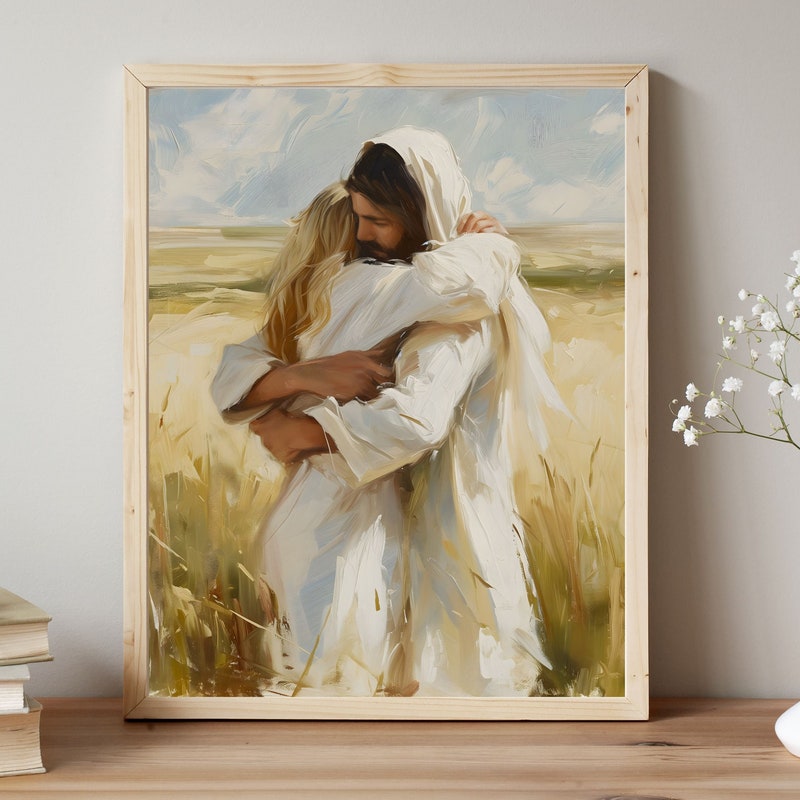 Jesus Hugging Woman - Etsy