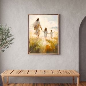 His Guiding Hand Digital Download Jesus Christ Walking With Children ...