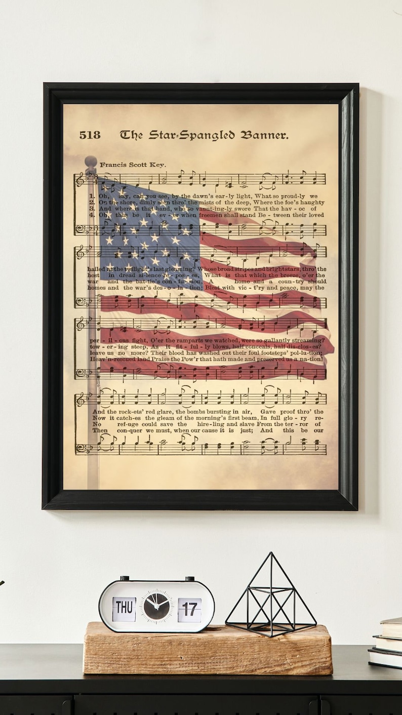 The Star Spangled Banner Digital Art Print | Patriotic Sheet Music ...