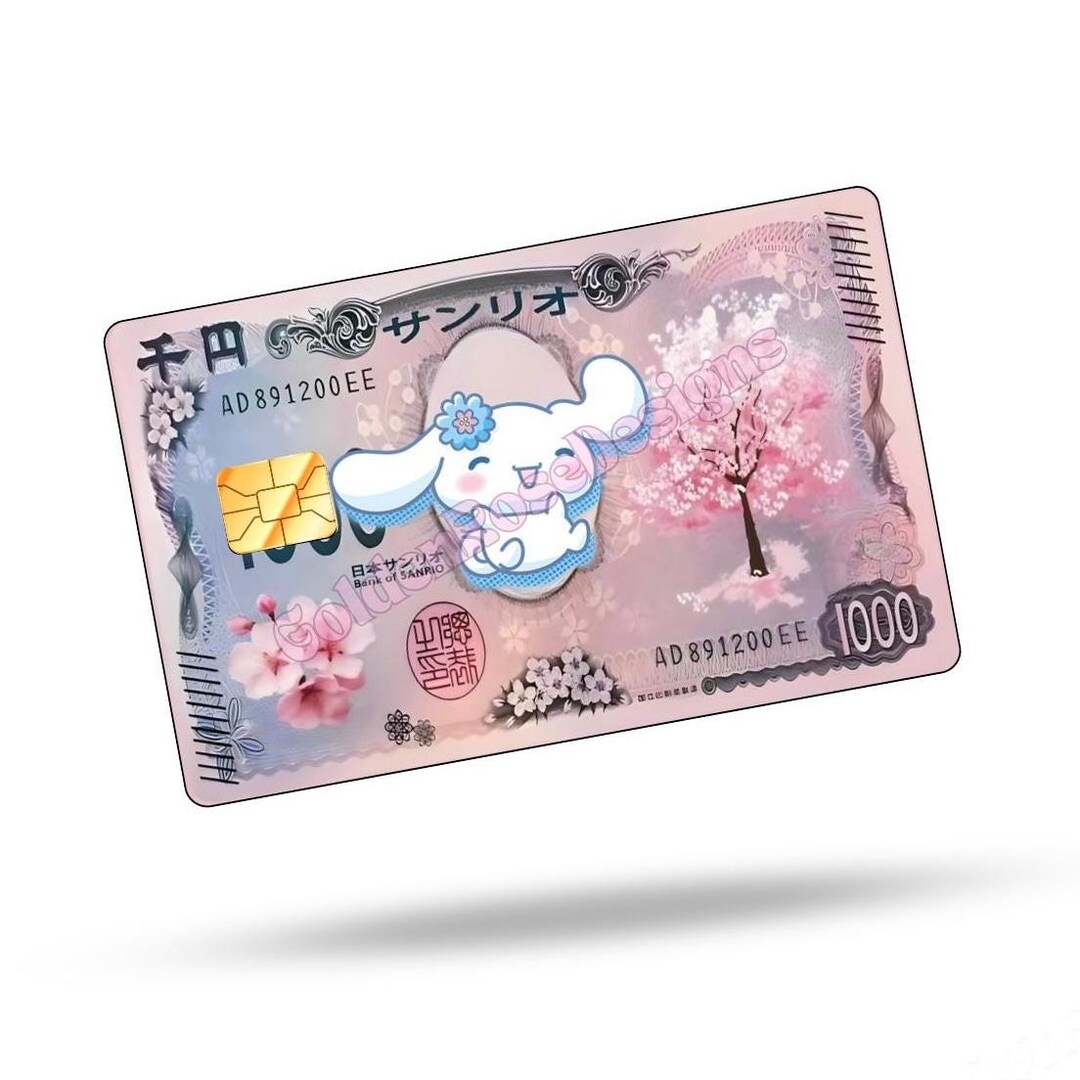 Cinnamoroll, Sanrio, Credit Card Skin Sticker, Cute, Pink, Card Cover ...