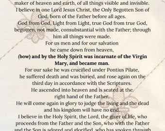 Nicene Creed - Catholic Profession of Faith - Catholic Prayers - Flower ...