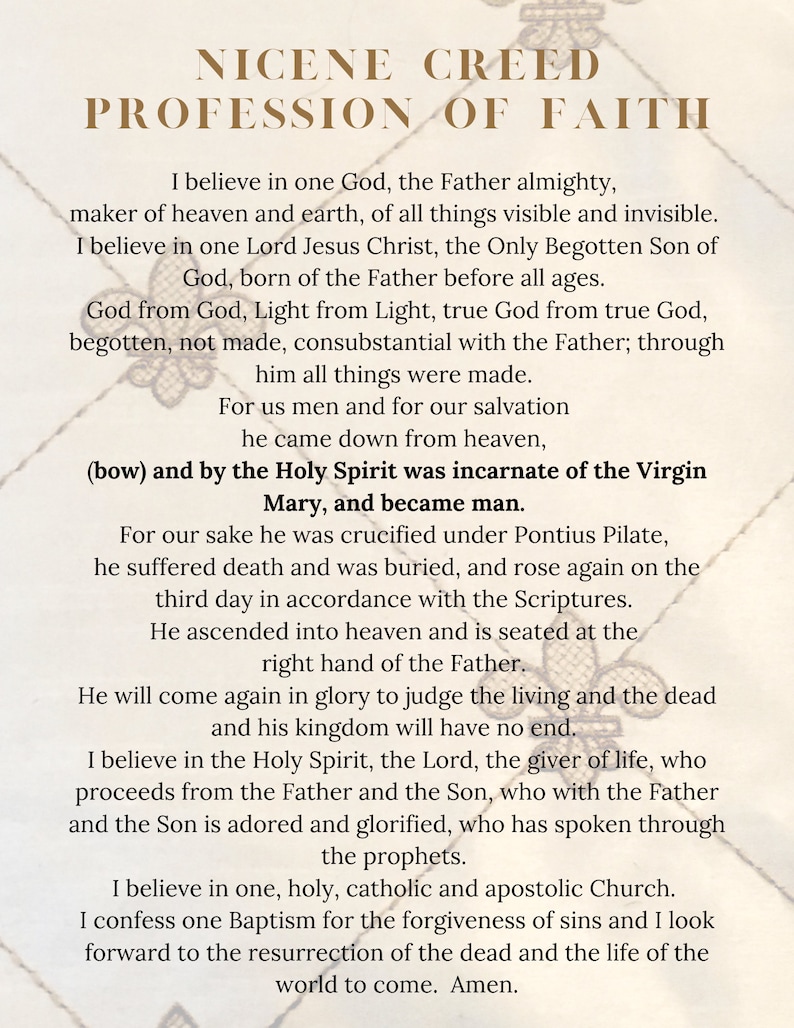 Nicene Creed - Catholic Profession of Faith - Catholic Prayers - Ocean ...