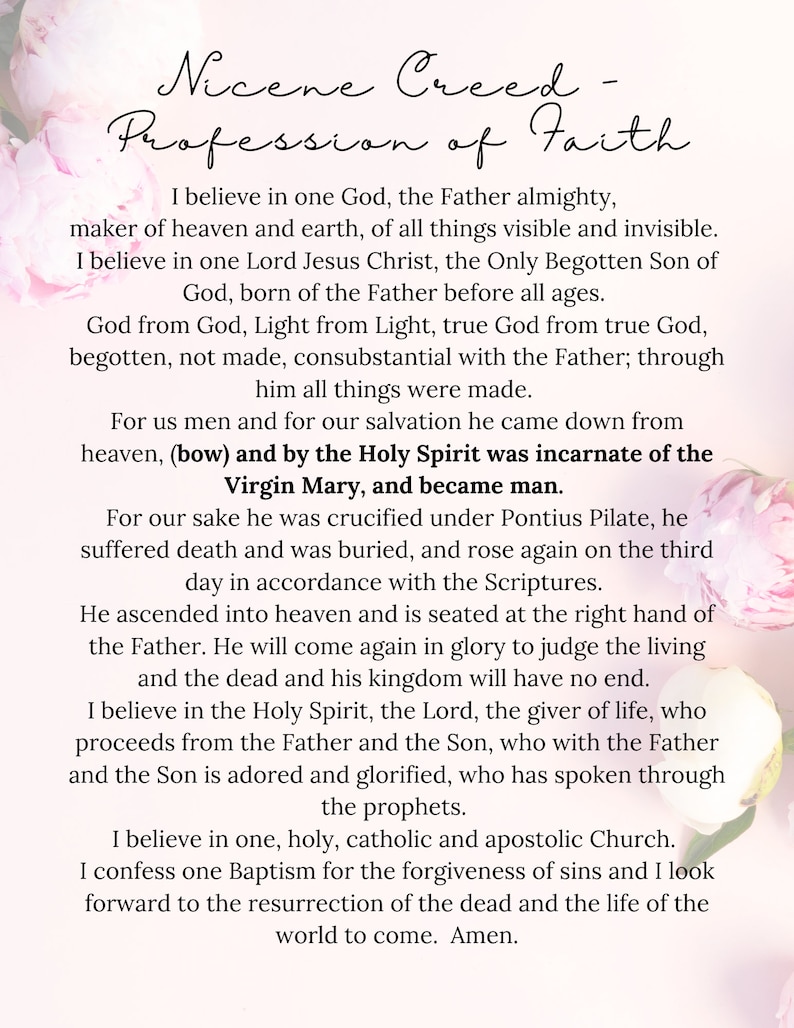 Nicene Creed - Catholic Profession of Faith - Catholic Prayers - Ocean ...