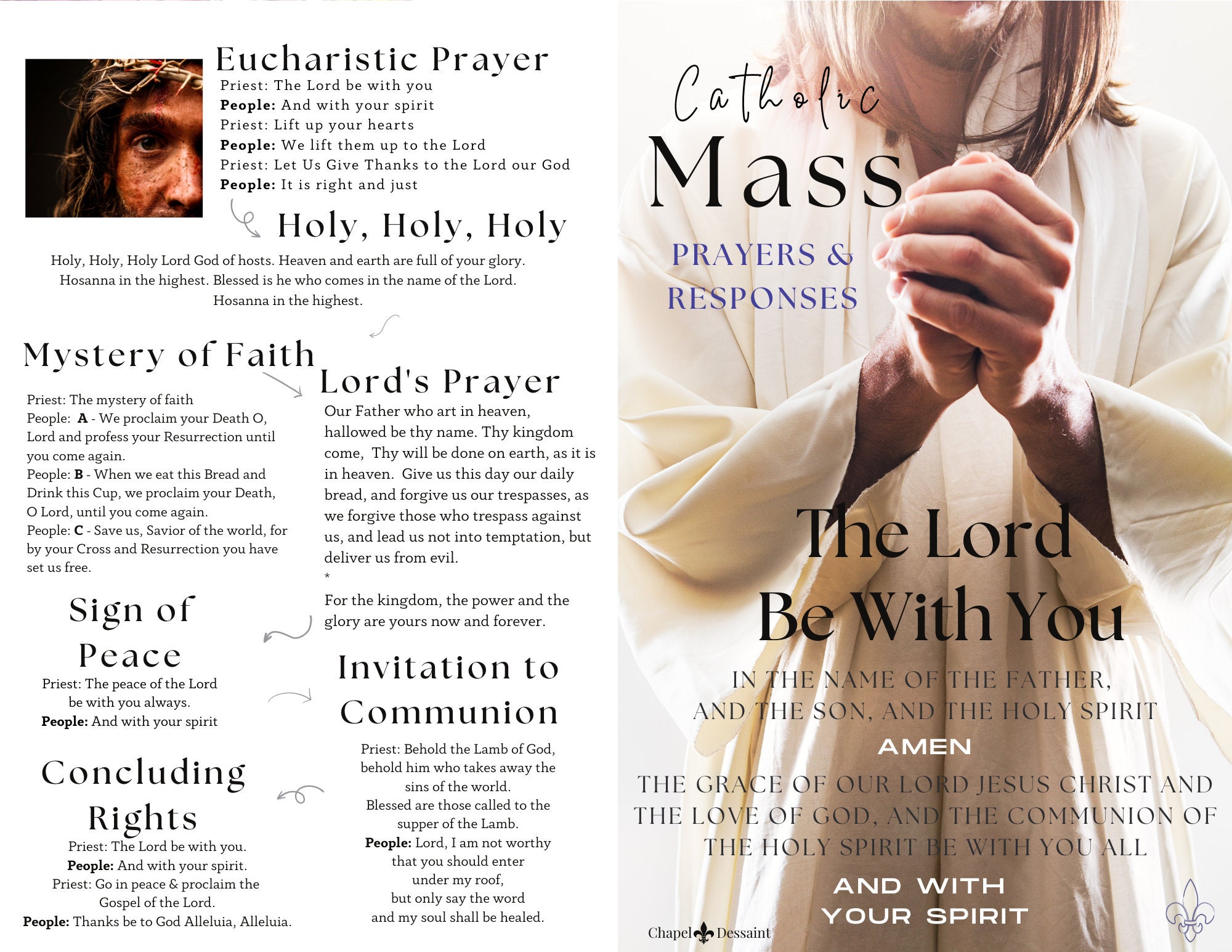 Catholic Mass Missalette, Beautiful Full Color, Matte Finish Card Stock ...