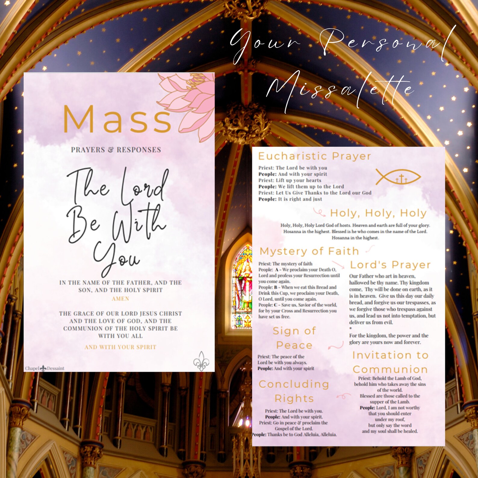 Catholic Mass Missalette, Beautiful Full Color, Matte Finish Card Stock ...