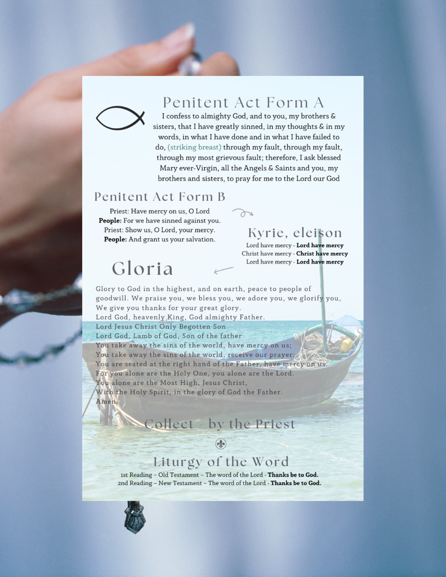 Catholic Mass Missalette, Beautiful Full Color, Matte Finish Card Stock ...