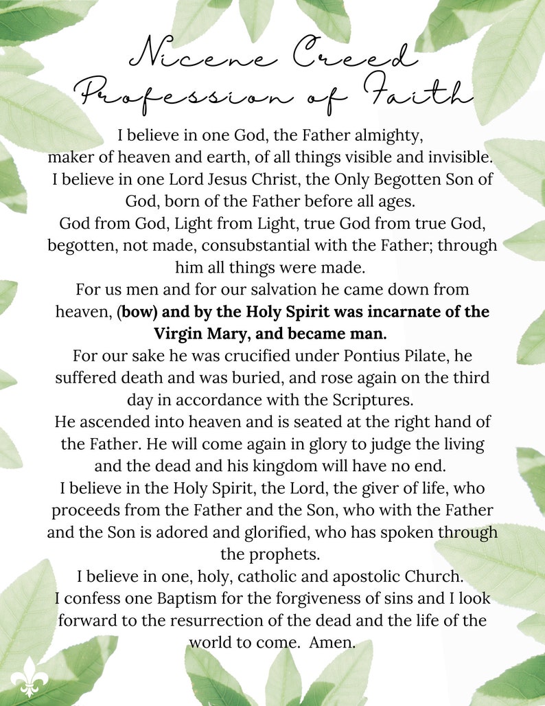 Nicene Creed - Catholic Profession of Faith - Catholic Prayers - Ocean ...