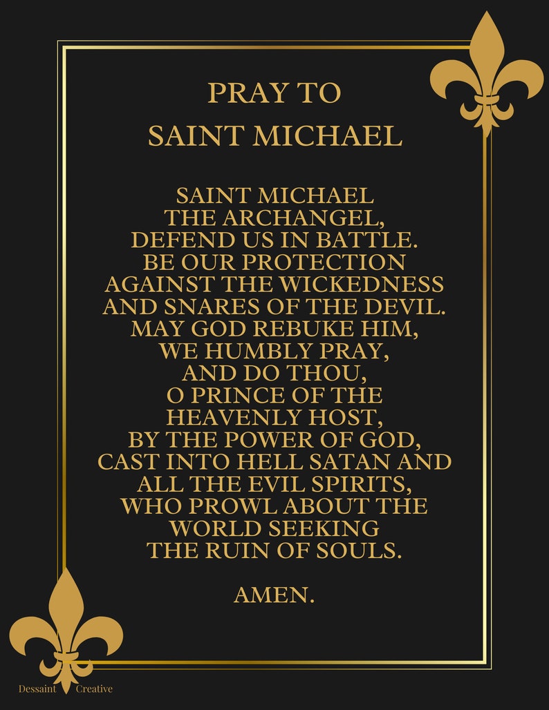 Prayer to Saint Michael - 8.5x11 - Flower Edges - Digital Download - Etsy