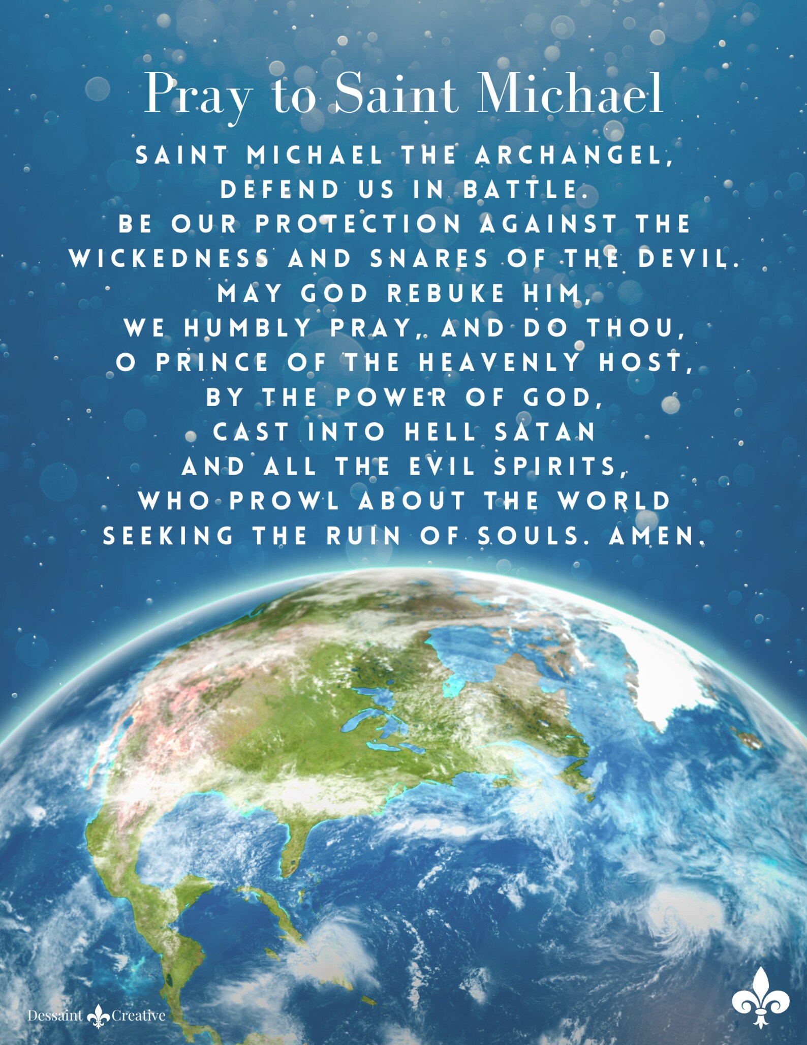 Prayer to Saint Michael - 8.5x11 - Flower Edges - Digital Download - Etsy