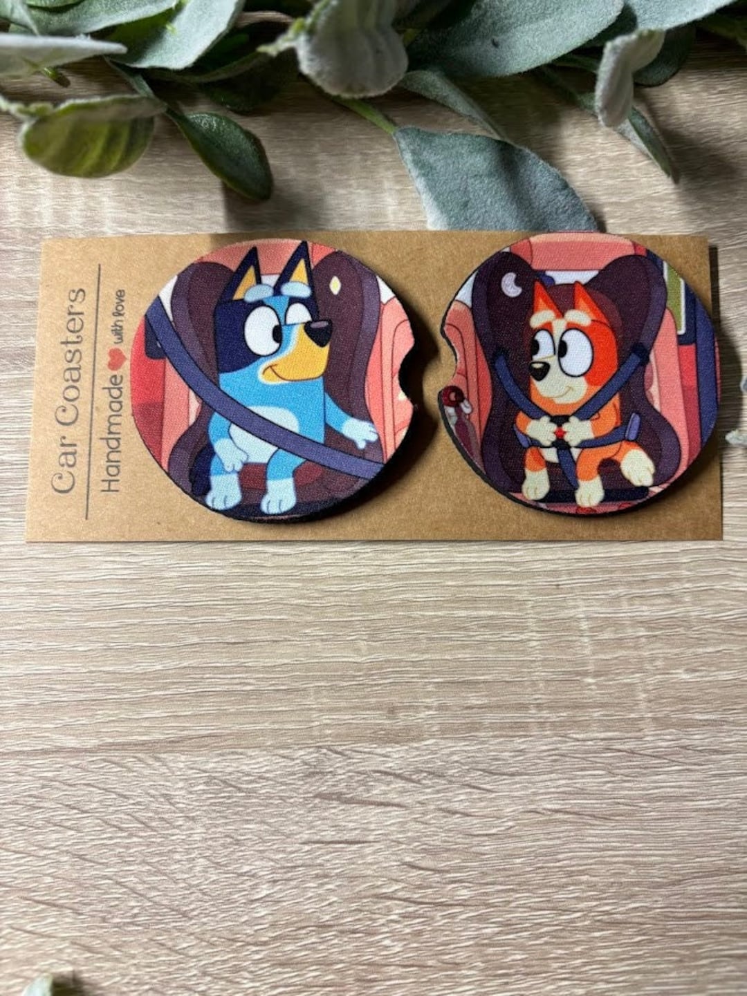 Bluey and Bingo in Car Seat, Car Accessories, Bluey Fan Gifts, Blue ...