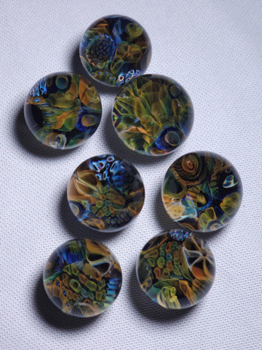 Hefe Gold/silver Murrine Marble ~21mm - Etsy