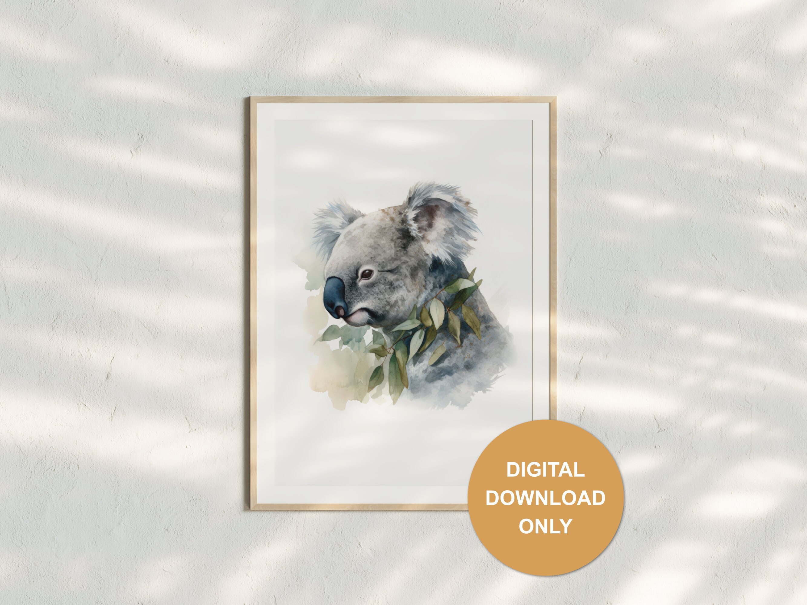 Three Australian Animals Watercolour Art Print Featuring a Koala, Dingo ...