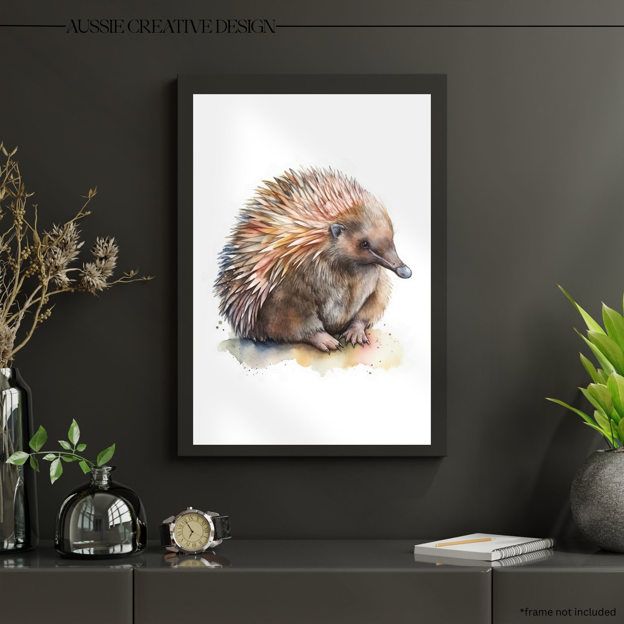 Australian Animals Watercolour Art Print Featuring Echidna ISO Ratio ...