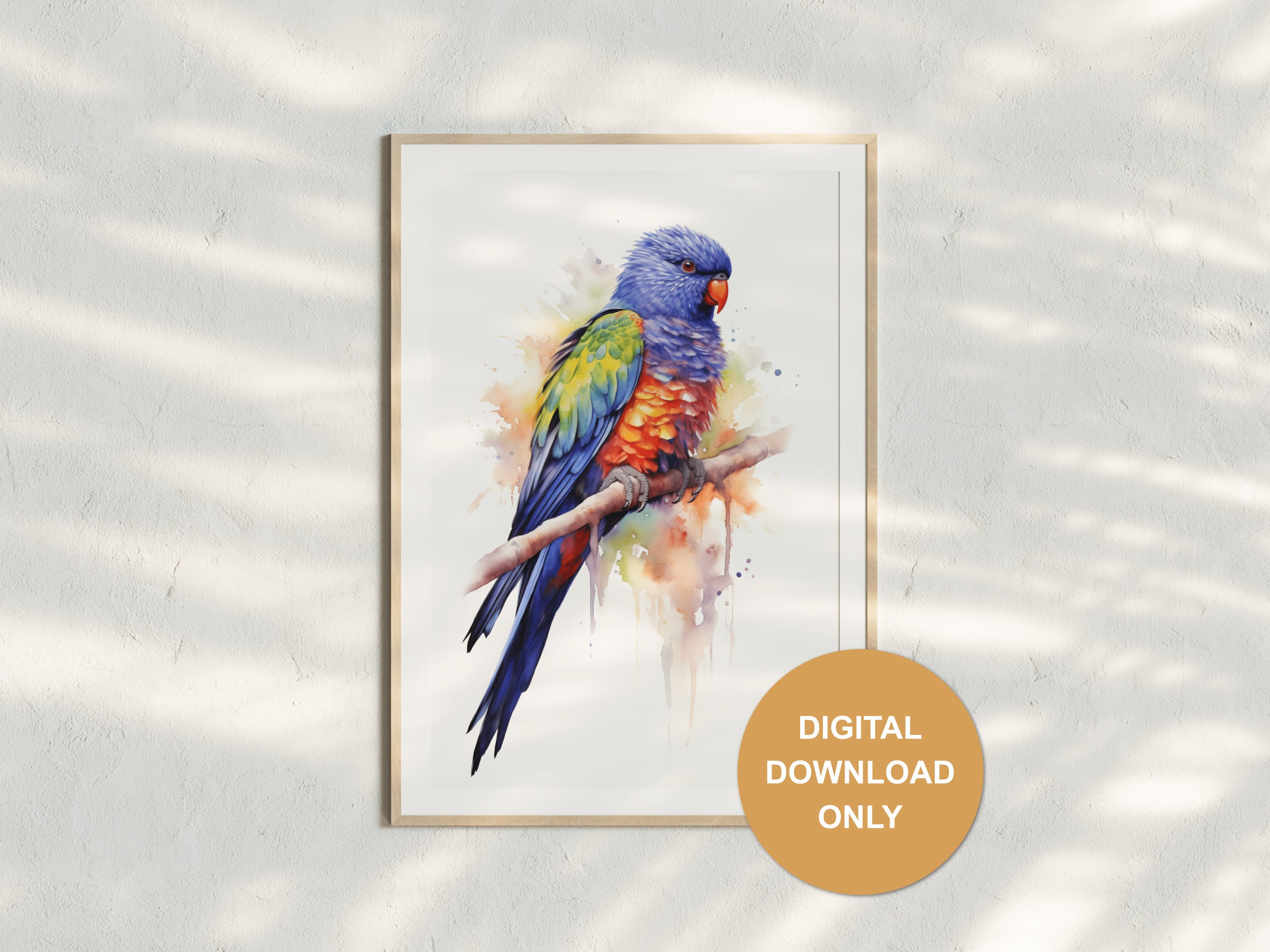 Australian Rainbow Lorikeet Watercolour Art Print Digital Download ...